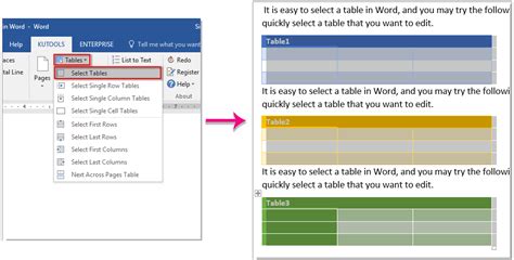How To Select All Tables In Word Document