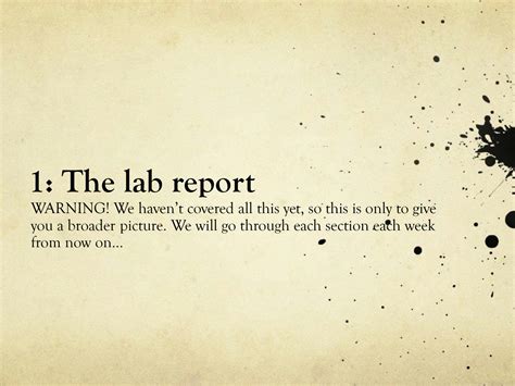SOLUTION Lab 1 Aa Lab Report Structure Studypool