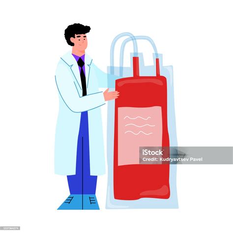기증자 기부에서 수혈 가방을 들고 만화 의사 가방에 대한 스톡 벡터 아트 및 기타 이미지 가방 건강관리와 의술 남자 Istock