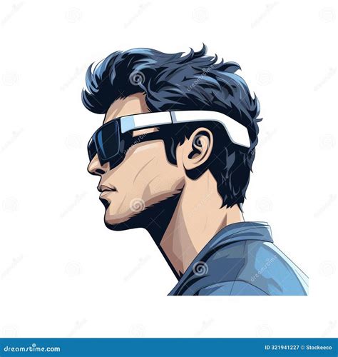 Comic Style Smart Glasses Sprite Side View Stock Illustration
