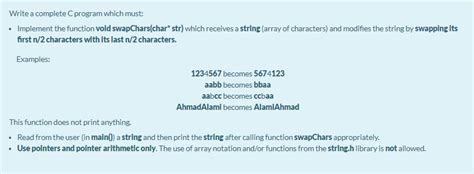 Solved Write A Complete C Program Which Must • Implement