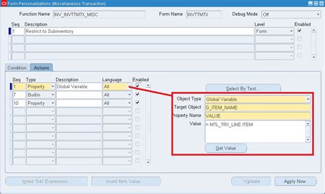 Form Personalization How To Restrict Item To A Particular Subinventory Oracle Techno And Functional