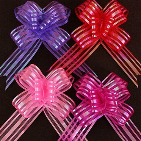 10pcs 50mm Pull Bow Multicolor Organza Durable Diy Grandado
