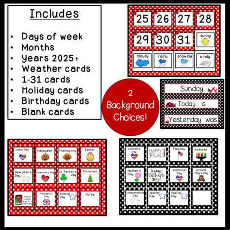 Classroom Decor Ladybug Themed Calendar Set By Picket Fence Teaching