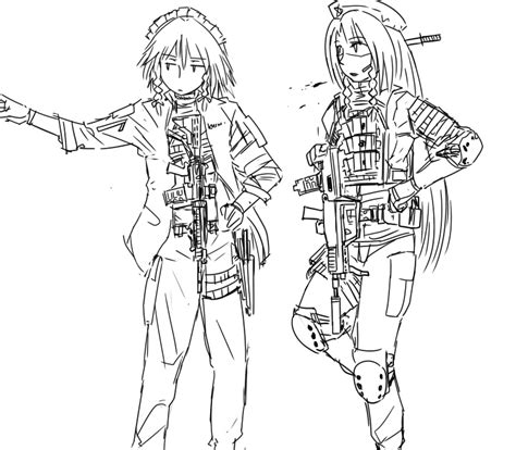 Didloaded Hong Meiling Izayoi Sakuya Touhou 2girls Assault Rifle