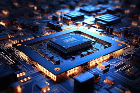 Computer Hardware Chip Motherboard Semiconductor Integrated Premium Ai Generated Image