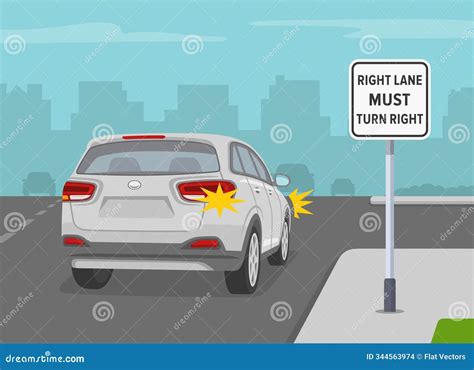 Right Lane Buses Only Sign Area Top View Of A Traffic Flow On A Two