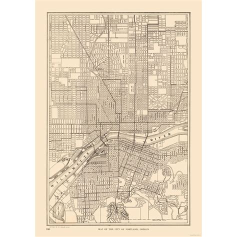 Historic City Map Portland Oregon Reynold 1921 23 X 3267 Vint