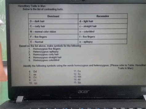 Hereditary Traits In Man Below Is The List Studyx