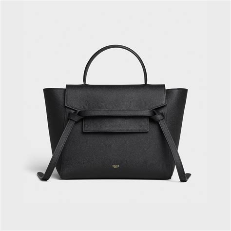 Micro Belt Bag In Grained Calfskin Black Celine