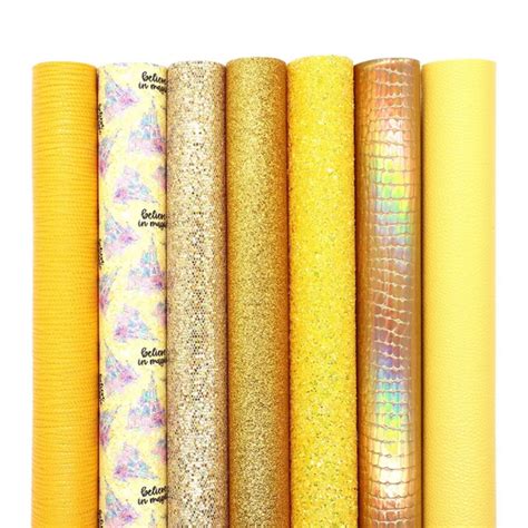 Faux Leather A4 Bundle 7 Sheets Yellow Magic Shop Today Get It
