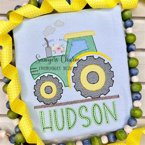 Tractor Applique Etsy