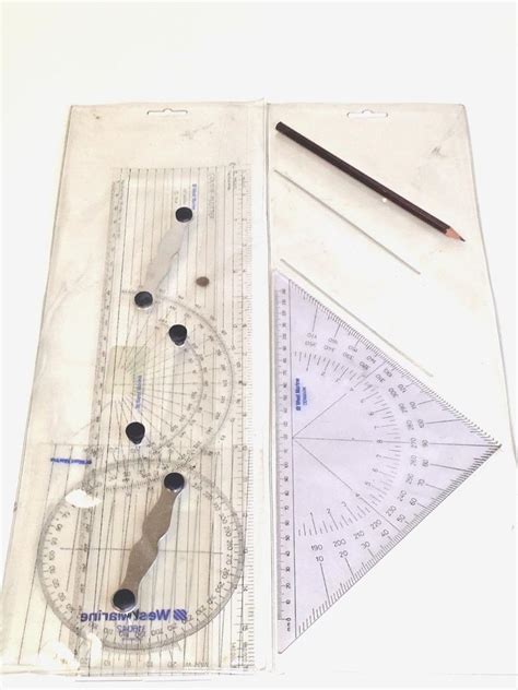 Vintage West Marine Complete Chart Plotting Kit 316042 Demark 1836210012