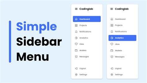 How To Create Sidebar In HTML CSS JavaScript With Source Code