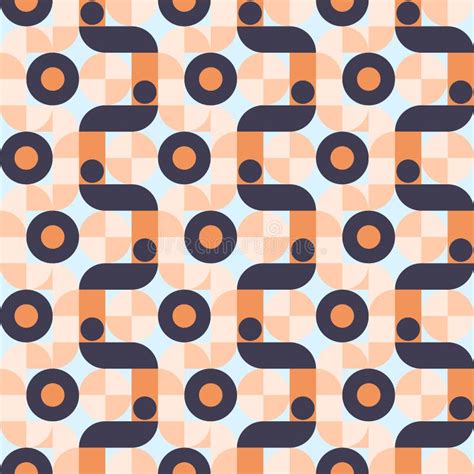 Geometric Pattern With Circles And Checks Stock Vector Illustration