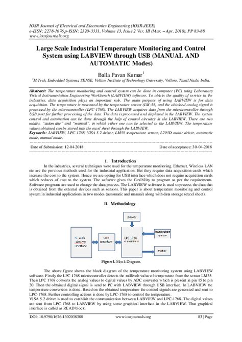 Simple Temperature Monitoring System Using Labview