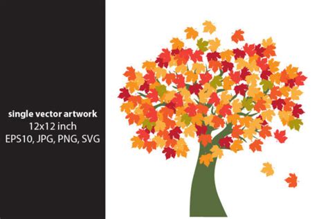 Autumn Tree Vector Artwork Graphic By Biljanacvetanovic · Creative