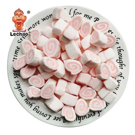 Lechao Pink Swirl Marshmallow Sweets Wholesale Supply