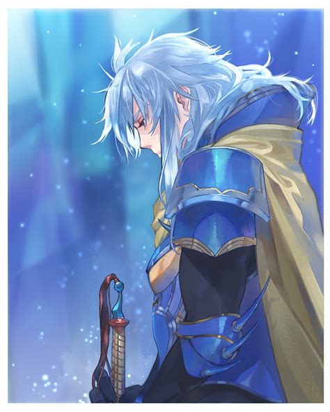 Safebooru 1boy Armor Blue Armor Blue Background Breastplate Cape