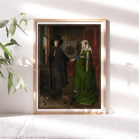 Jan Van Eyck Arnolfini Portrait 1434 Famous Wall Decor Vintage
