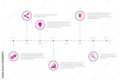 Simple Infographic Timeline Deep Pink Stock Vector Adobe Stock