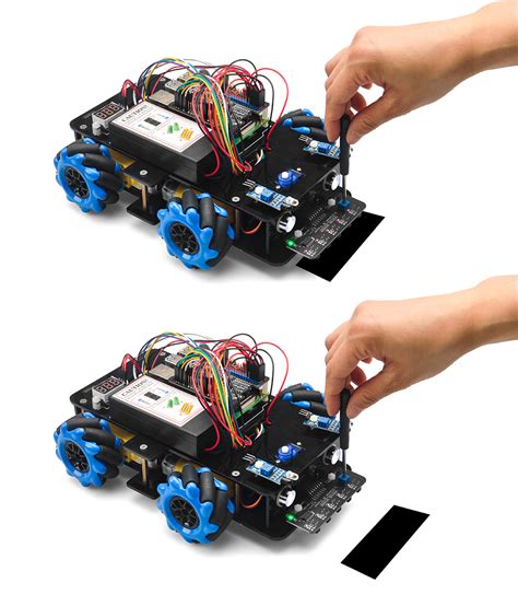 v2 0 mecanum wheel robotic kit for raspberry pi lesson 2 tracking line