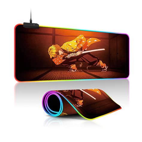 Игровая поверхность для мышки с Аниме принтом Клинок рассекающий демонов Led подсветка 800