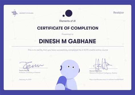Finally Completed The Online Course On Ai Dinesh Gabhane