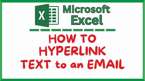 How To Hyperlink Text To An Email Address In Microsoft Excel Office 365 Tutorial 2025 Youtube