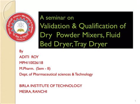 validation of dry powder mixer ppt