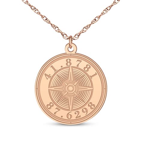 Compass Coordinates Necklace 14k Rose Gold 18 Kay