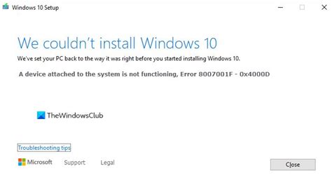 Fix Windows Upgrade Error Code 8007001f 0x4000d Error Code Windows