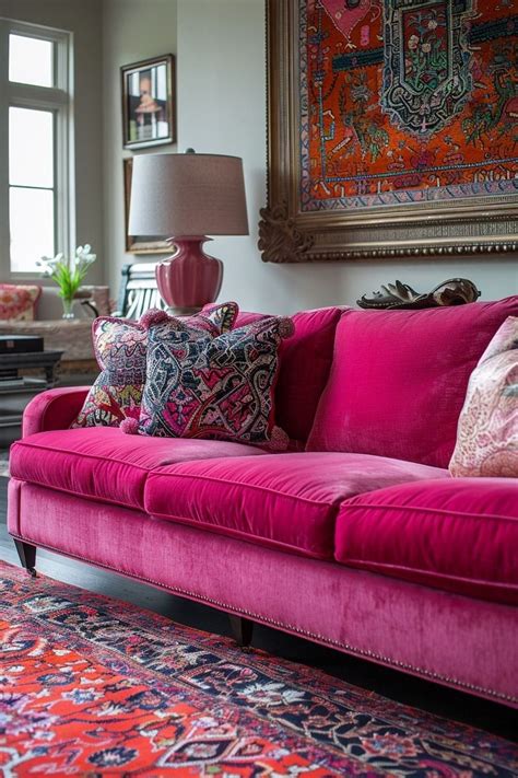 29 Sunny Pink Room Decor To Lift Your Spirits Colourful Sofas Living