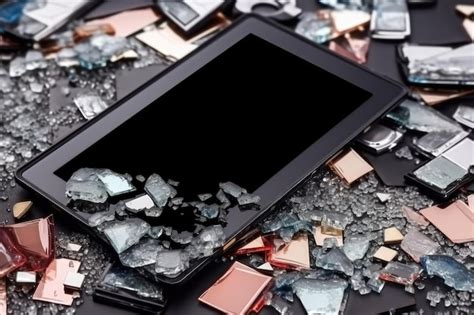 Tablette Avec écran Lcd Fissuré Cassé Parmi Le Gadget De Démontage