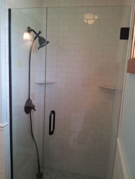 Frameless With Oil Rubbed Bronze Hardware Frameless Shower Enclosures