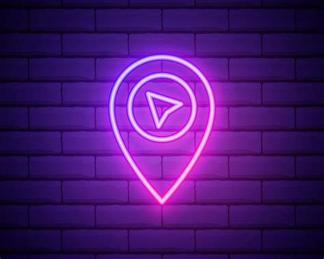 Pin Neon Style Icon Simple Thin Line Outline Vector Of Web Icons For Ui And Ux Website Or
