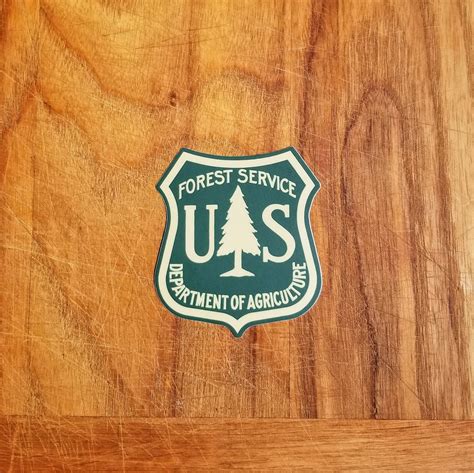 Forest Service Shield Sticker In Green And Khaki Etsy