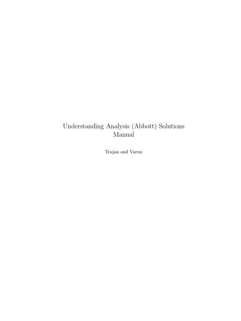 Understanding Analysis Abbott Solutions Manual Pdf Sequence Logarithm