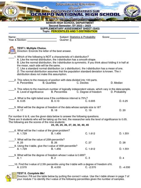 Sasstatprobt Distribution Percentiles Pdf Normal Distribution