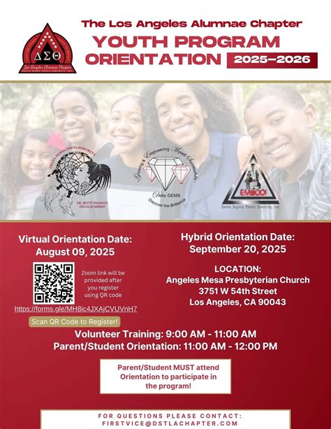 Youth Program Volunteer Orientation — Los Angeles Alumnae Chapter Of