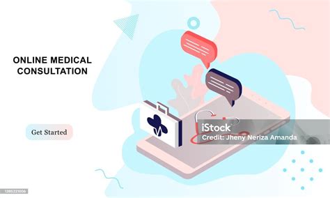 온라인 건강 텔레 의학 평면 일러스트 컴퓨터 연결 인터넷 클리닉의 휴대 전화 응용 프로그램을 통해 온라인 의료 상담 및 치료 온라인 문의 의사 상담 0명에 대한 스톡 벡터