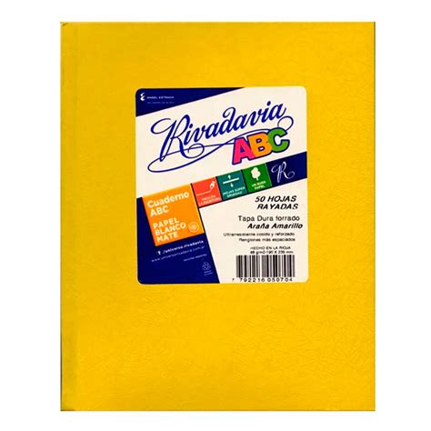 Cuaderno Rivadavia Abc Rayado 19x23 5 50 Hojas Amarillo Masonline Más Online