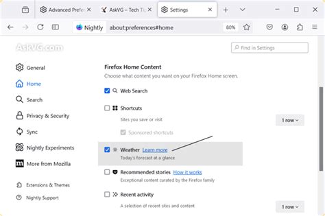 Enable Or Disable Weather Widget On New Tab Page In Firefox Askvg