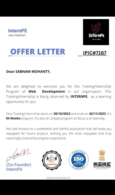 Sabnam Mohanty On Linkedin Internship Webdevelopment Newopportunity Excited