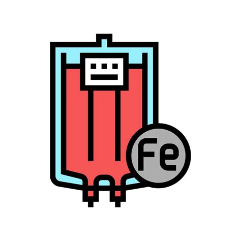 Iron Given Through An Intravenous Color Icon Vector Illustration
