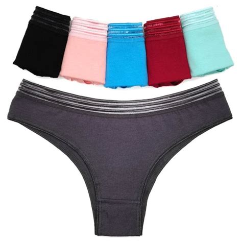 6 X Womens Sheer Spandex Cotton Briefs Assorted Colours Underwear