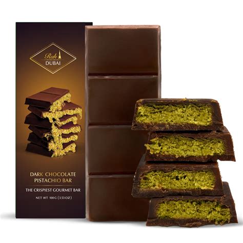 Rah Dark Dubai Chocolate Bar Pistachio 35oz 100g Gourmet Chocolate