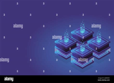 Server Room Isometric Cloud Storage Data Data Center Big Data Processing And Computing