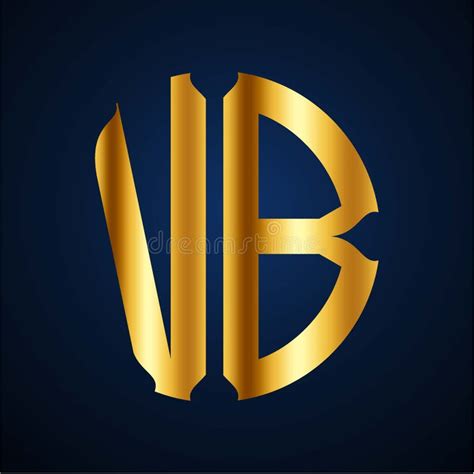 Initials V B Circular Shape And Elegant Gold Color Stock Vector Illustration Of Label