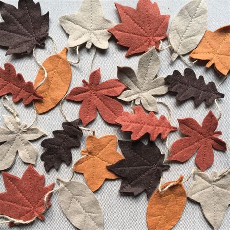 Autumn Leaf Garland Etsy Uk Felt Crafts Felt Garland Autumn Crafts